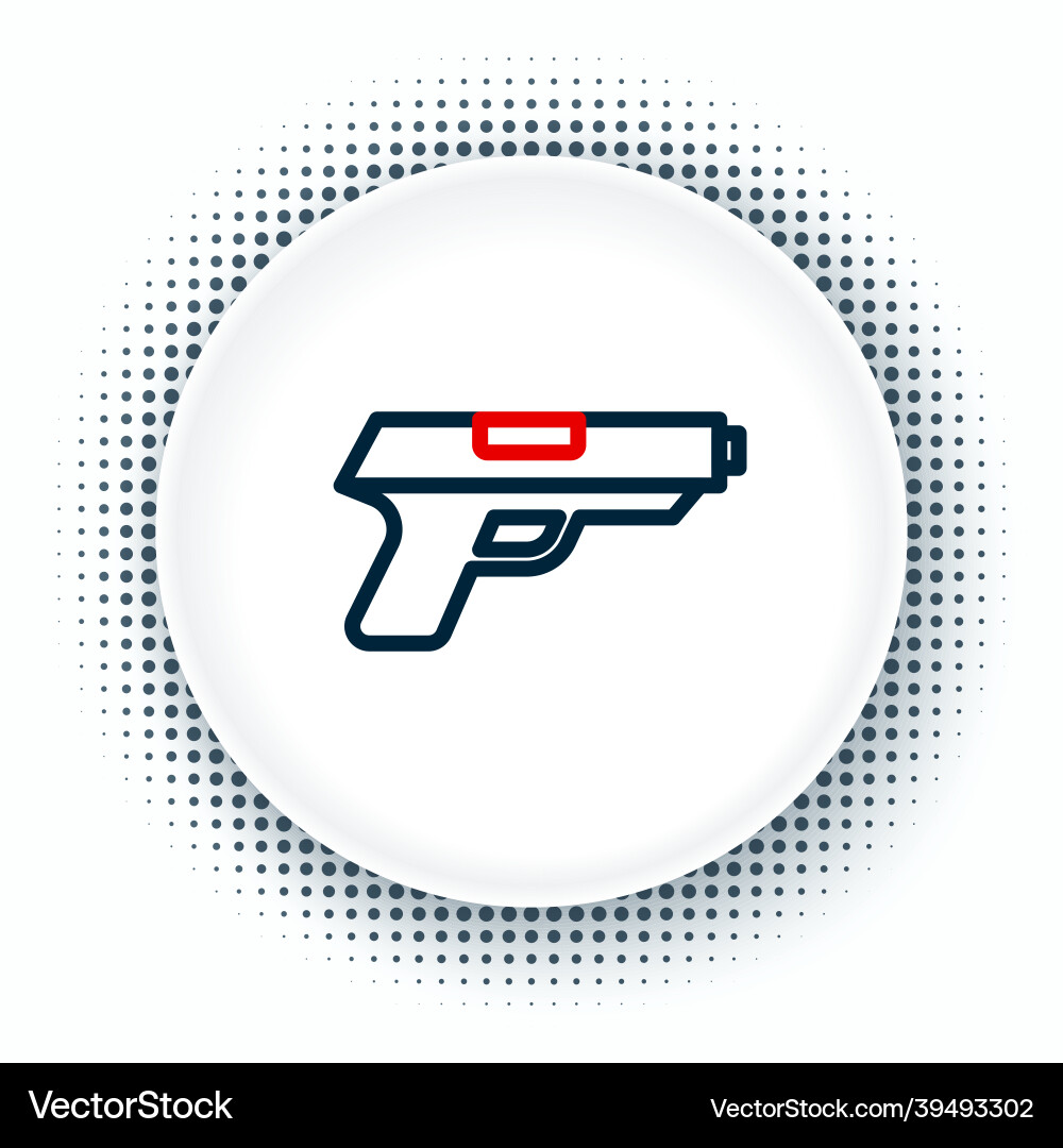 Line pistol or gun icon isolated on white Vector Image
