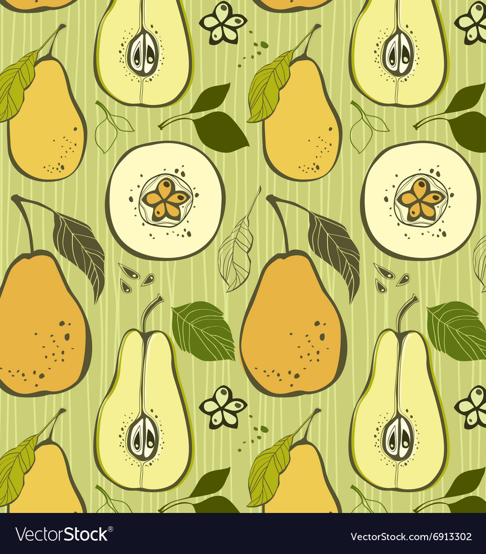Pear pattern Royalty Free Vector Image - VectorStock