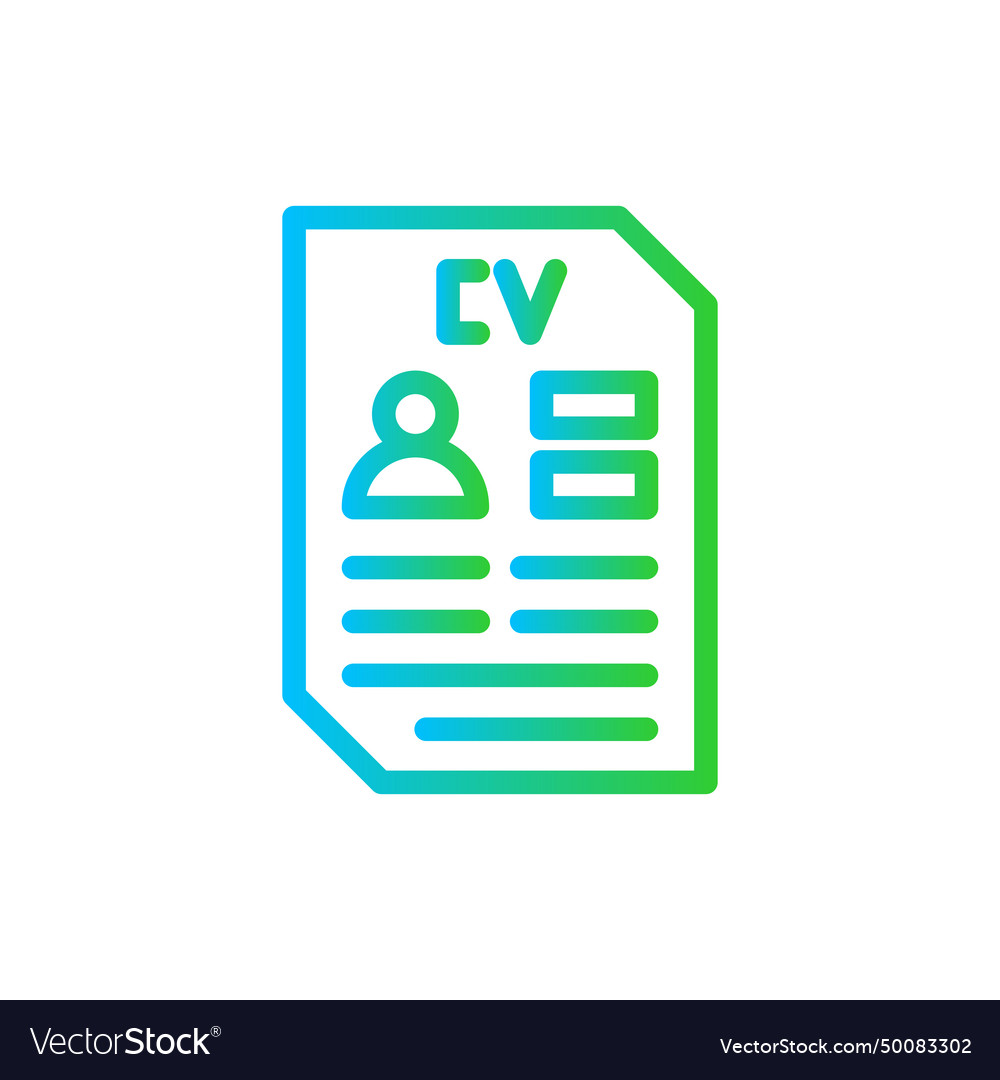 Resume job business icon with blue and green Vector Image