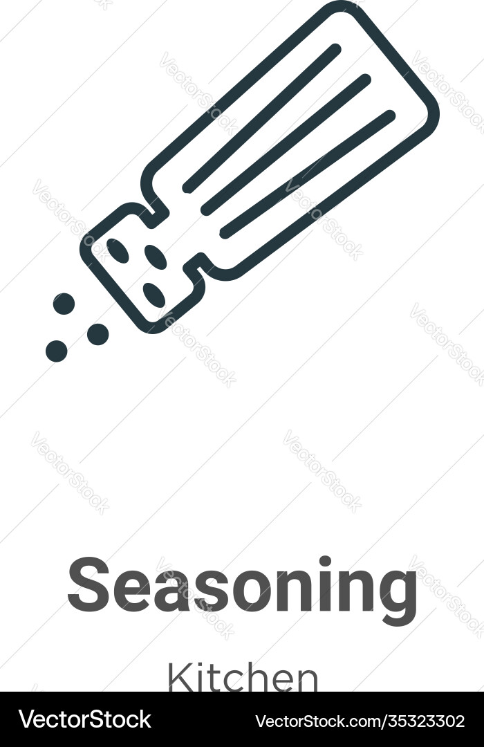 Seasoning outline icon thin line black Royalty Free Vector