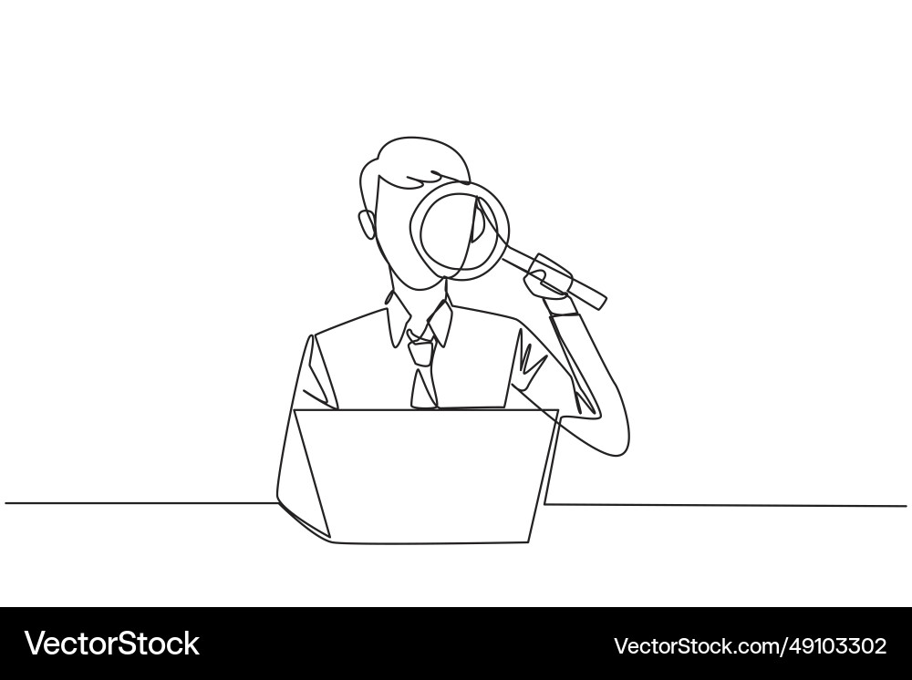 Single continuous line drawing of businessman Vector Image
