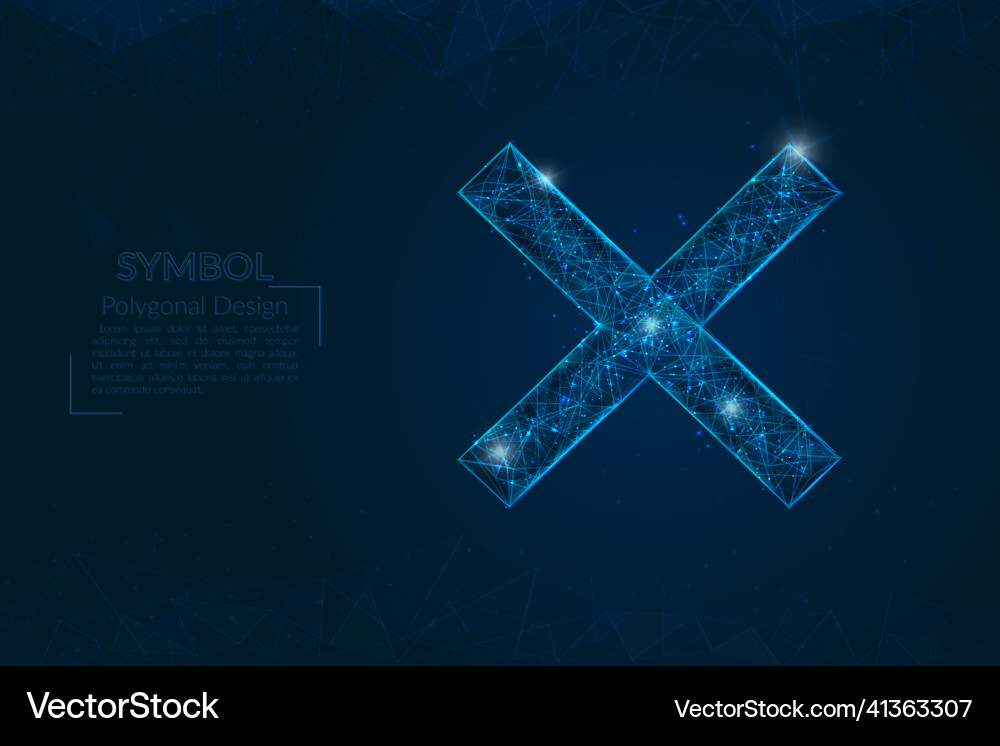 Abstract isolated blue image of a multiply sign Vector Image