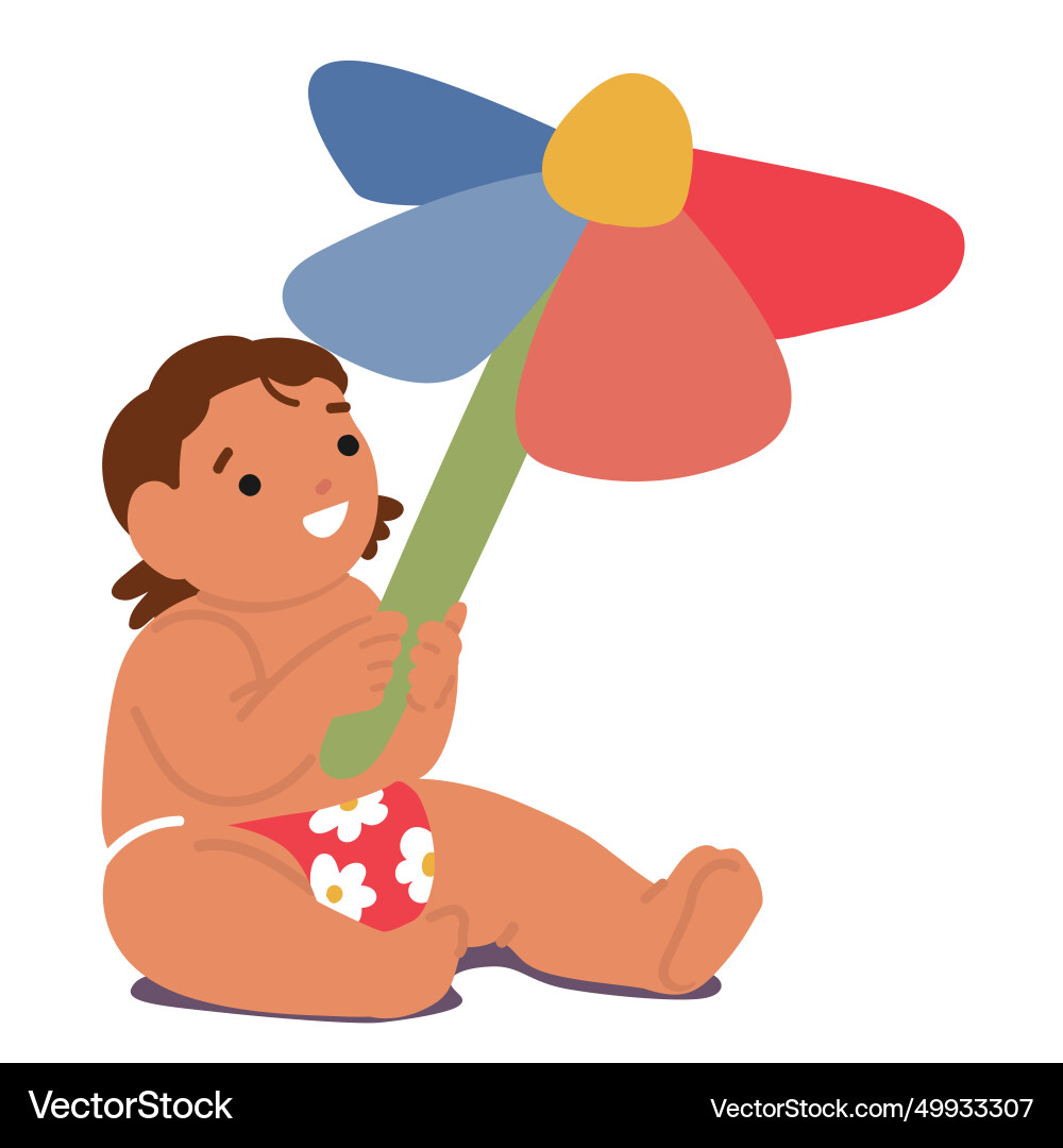 Baby playing with toy tiny fingers grasp a plush Vector Image