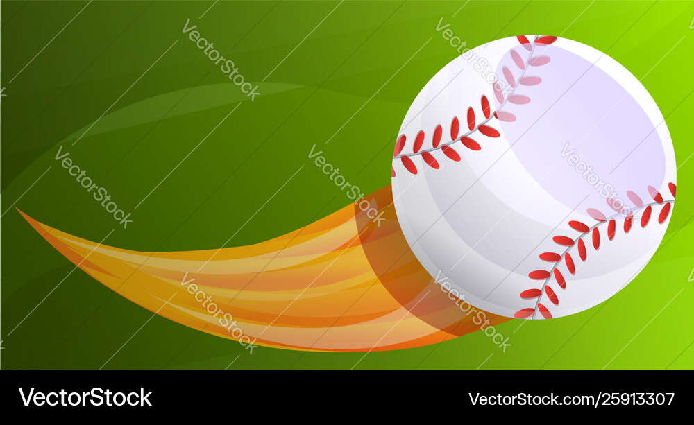 Baseball fireball concept banner cartoon style Vector Image