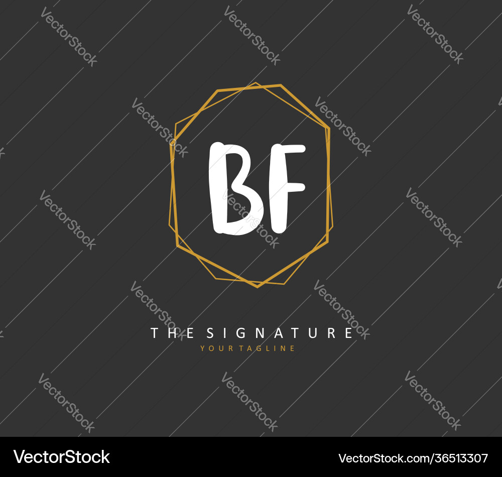 Bf initial letter handwriting and signature logo Vector Image