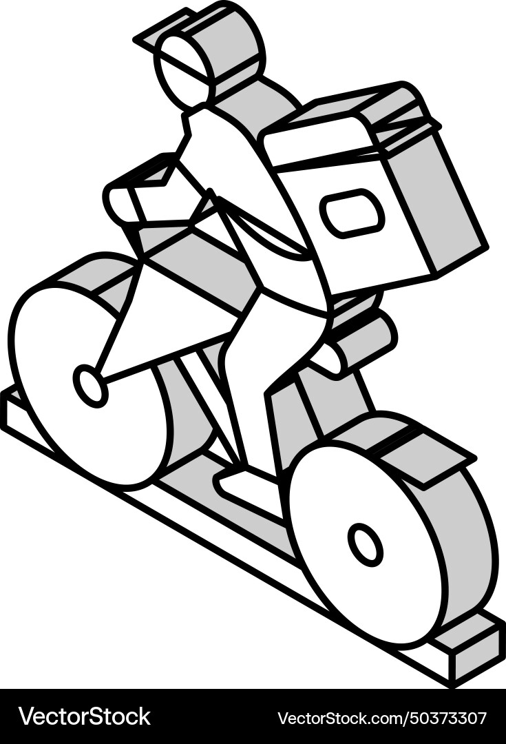 Bike delivery isometric icon Royalty Free Vector Image