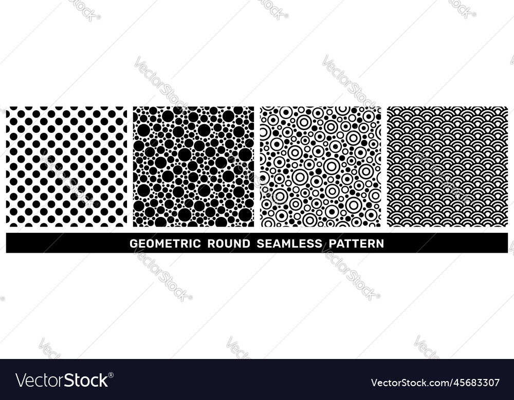 Black white circle seamless pattern Royalty Free Vector