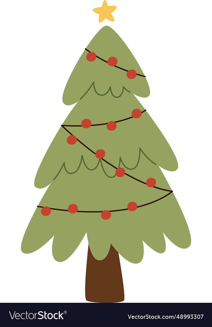 Christmas tree decorated Royalty Free Vector Image