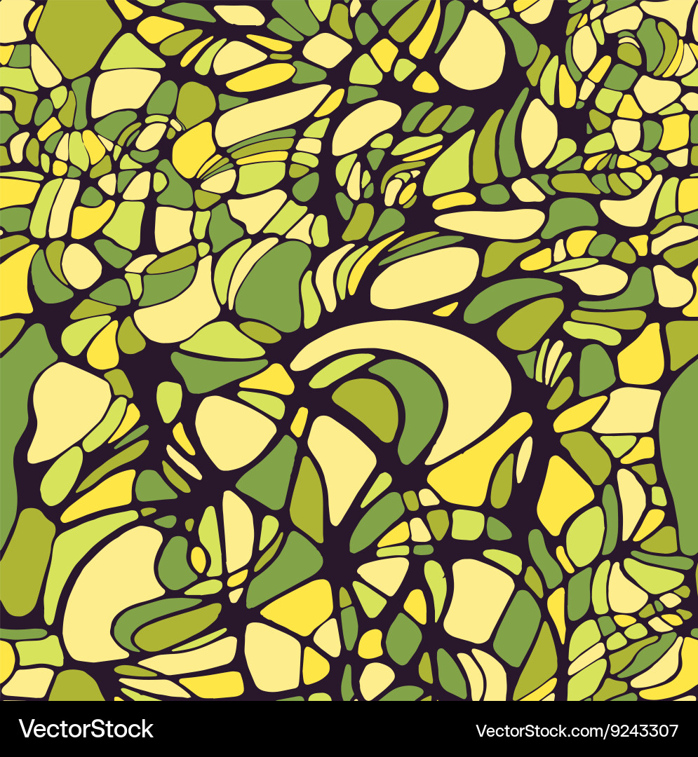 Color hand-drawing wave sea background green Vector Image