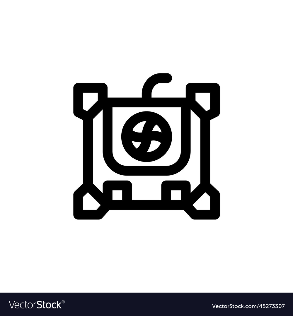 Cooling Pad Icon Computer Component Outline Vector Image