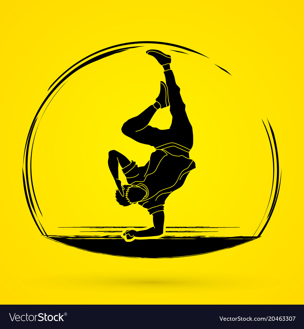 Dancing action dancer training graphic Royalty Free Vector