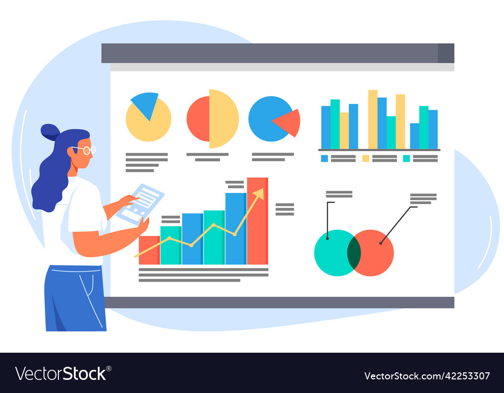 Data analysis research statistics concept Vector Image