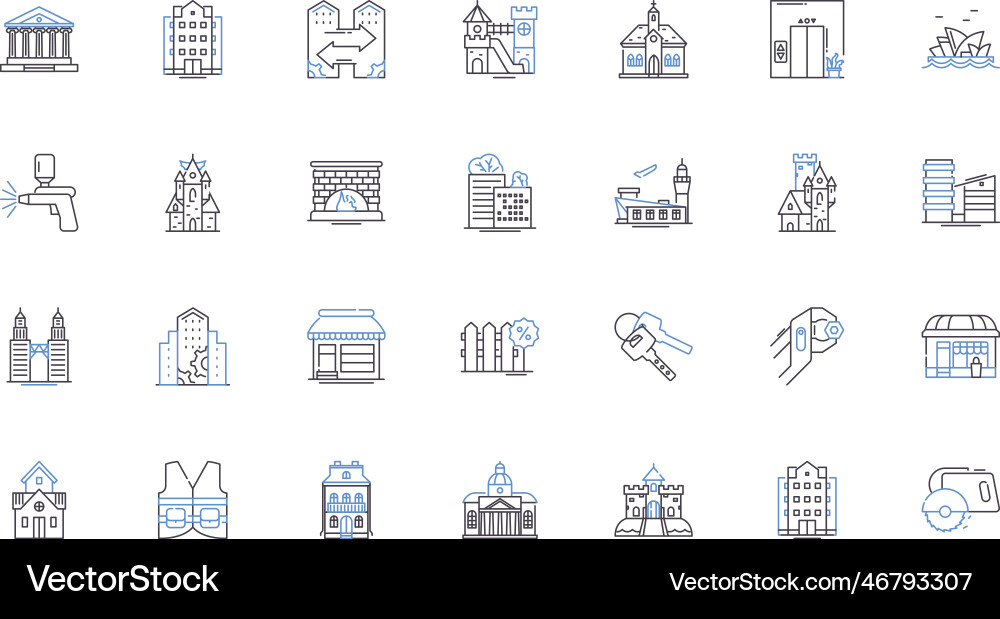 Dump truck line icons collection load capacity Vector Image
