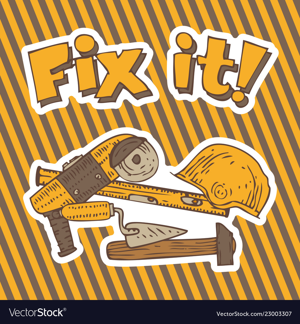Fix it composition with tools Royalty Free Vector Image