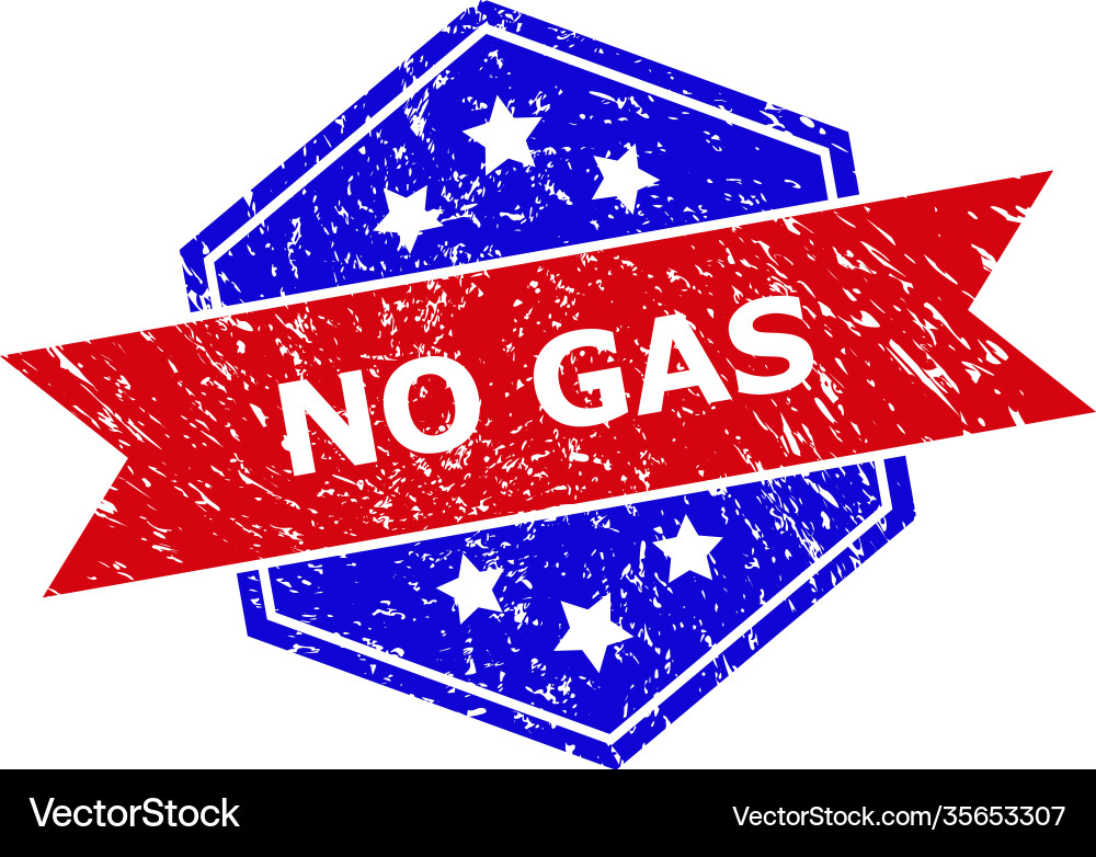 Hexagonal bicolor no gas stamp seal with rubber Vector Image