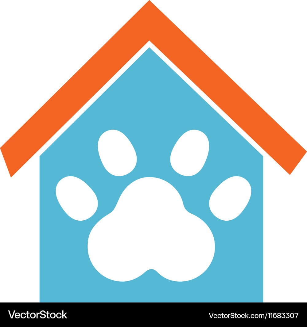House mascot with footprint icon Royalty Free Vector Image