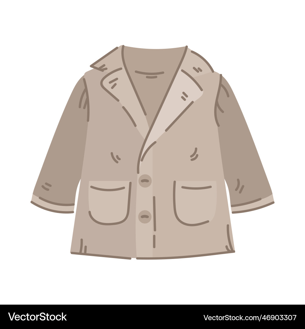 Kids grey coat cartoon Royalty Free Vector Image