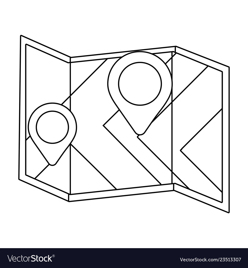 Map with location points Royalty Free Vector Image