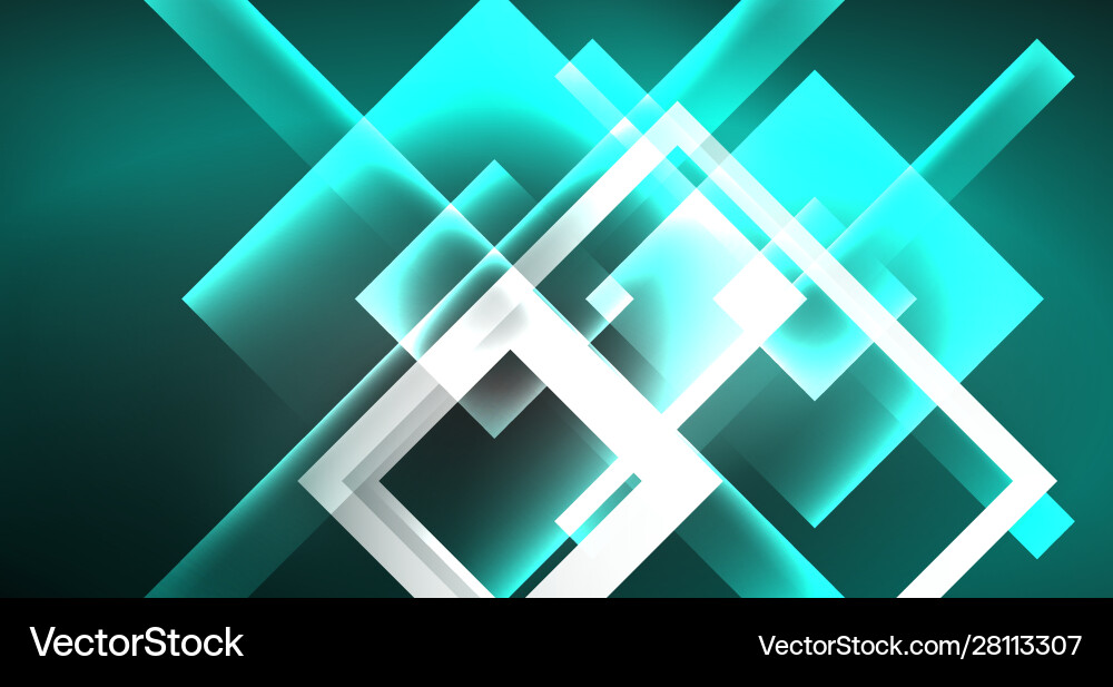 Neon shiny color squares on black modern template Vector Image