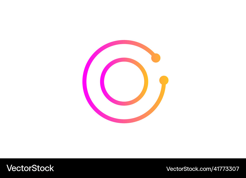 O pink alphabet letter icon logo design with dot Vector Image