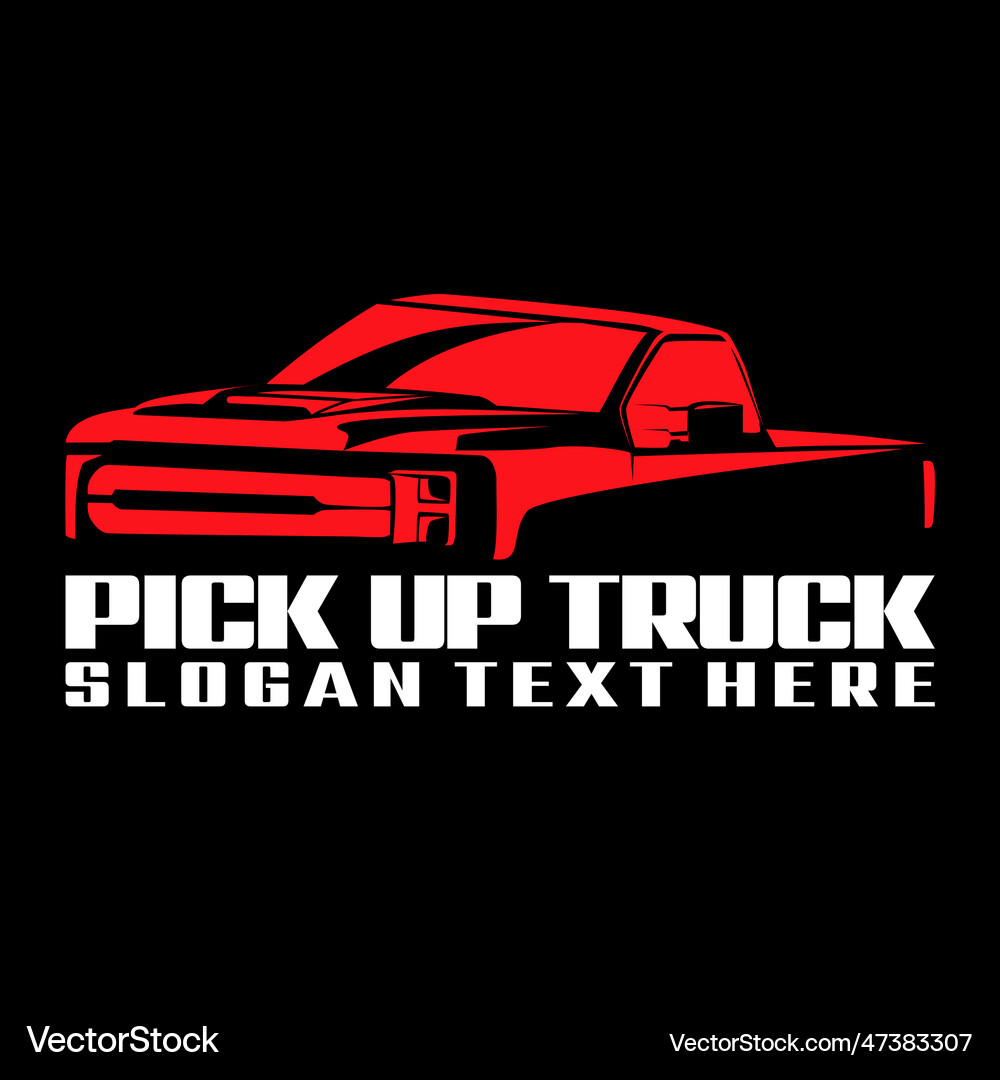 Pick up truck logo design Royalty Free Vector Image