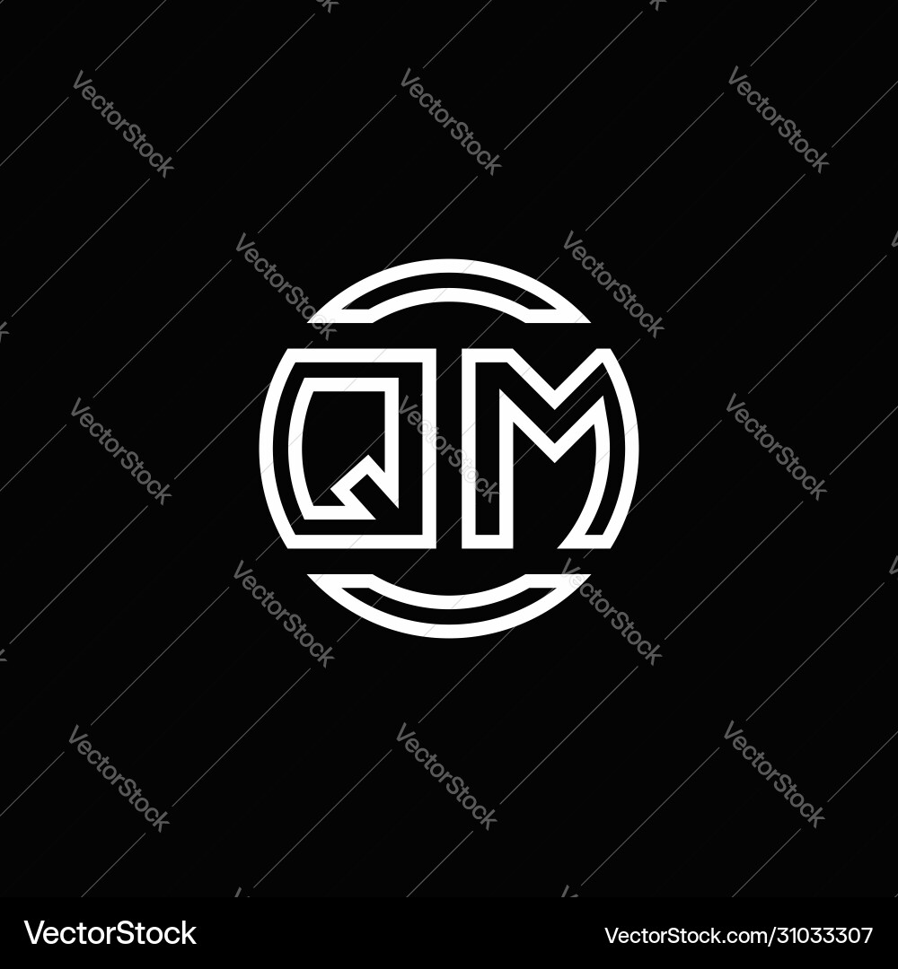 Qm logo monogram with negative space circle Vector Image
