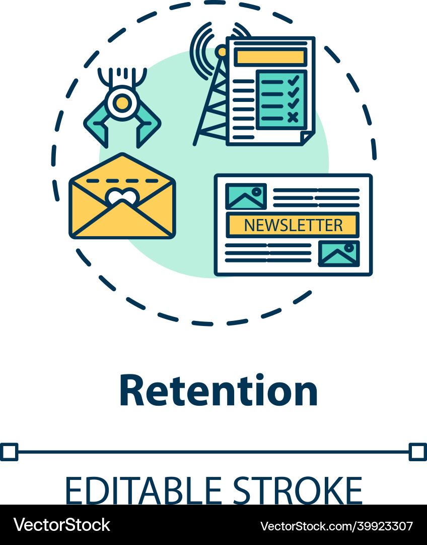 Retention concept icon customer loyalty and trust Vector Image