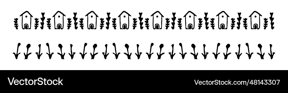 Whimsy hand drawn house banner for rural Vector Image