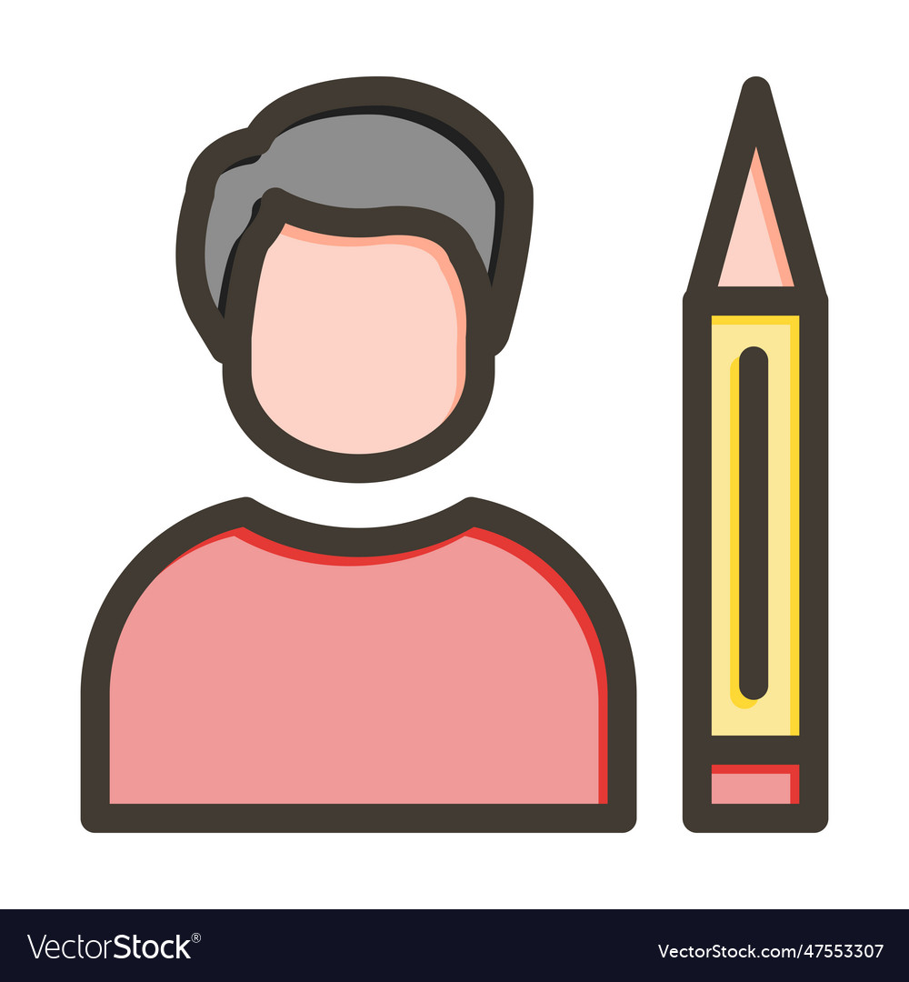 Writer thick line filled colors for personal Vector Image