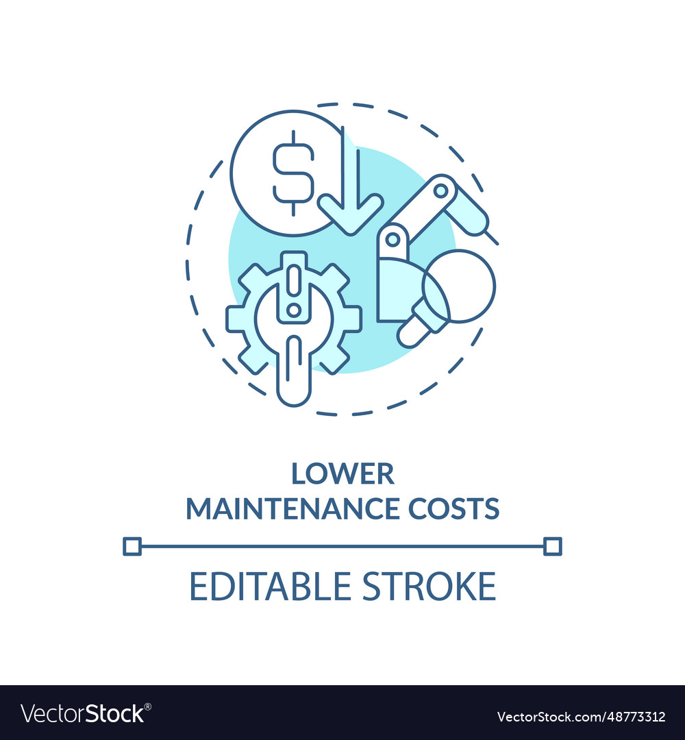 2d thin linear icon lower maintenance costs Vector Image 2d thin linear icon lower maintenance costs Vector Image