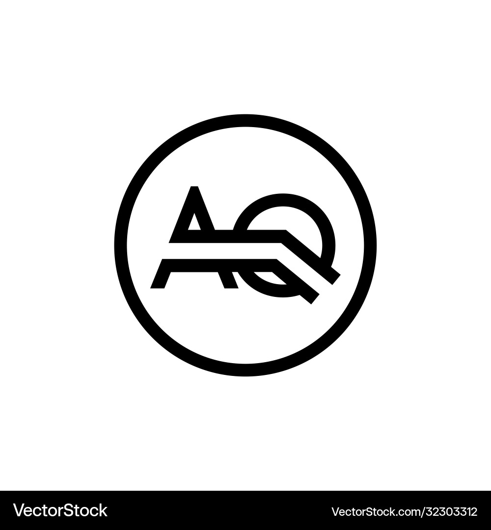 Aq logo design business typography template Vector Image
