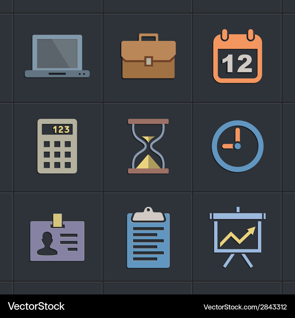 Business Flat Metro Style Icons Royalty Free Vector Image