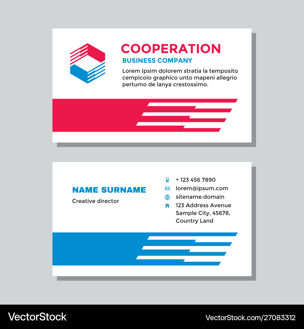 Business visit card template with logo - concept Vector Image