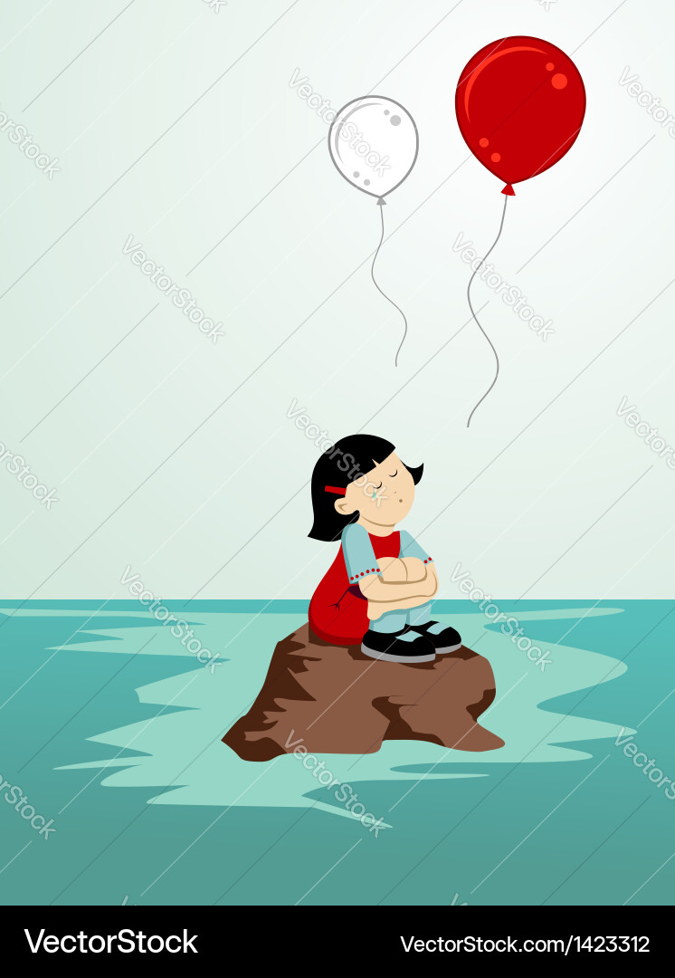 Crying girl for Japan Royalty Free Vector Image