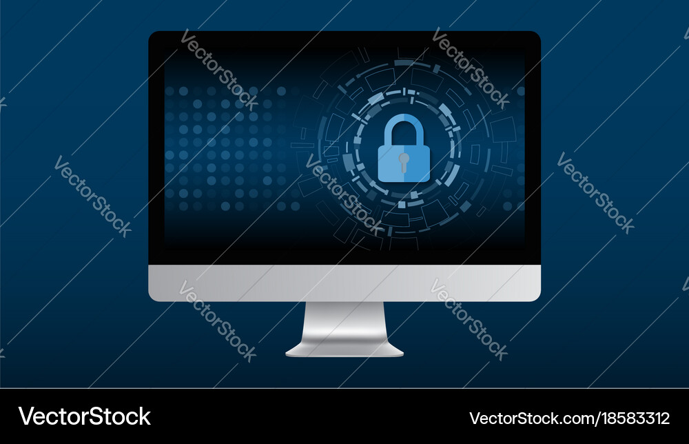 Cyber technology security netwok protection Vector Image