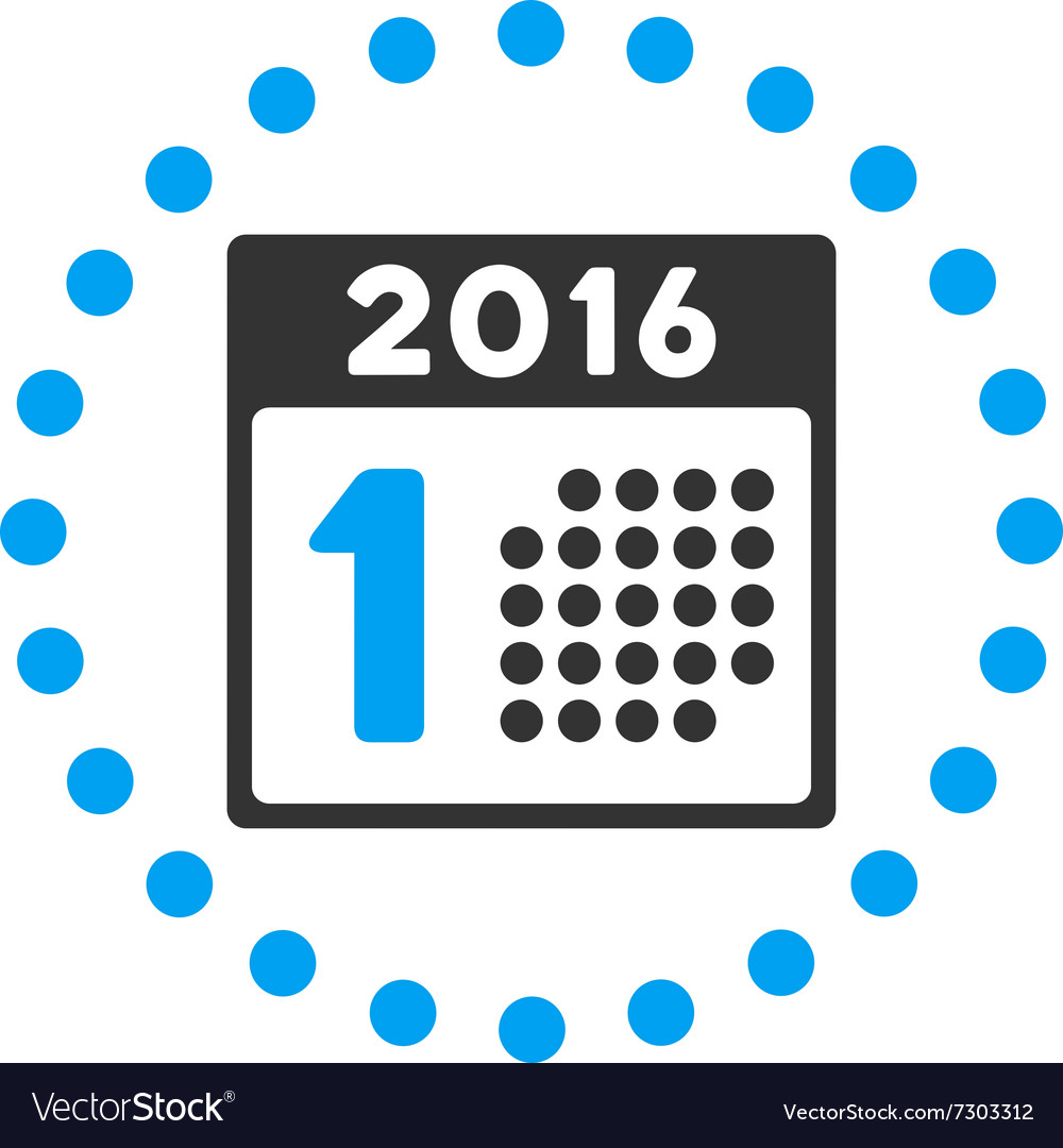 First 2016 date icon Royalty Free Vector Image