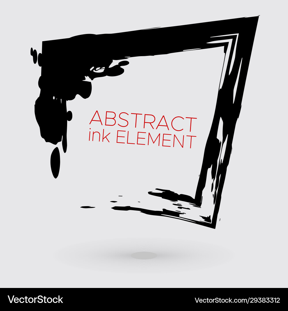 Ink shape square element rectangle brush stroke Vector Image