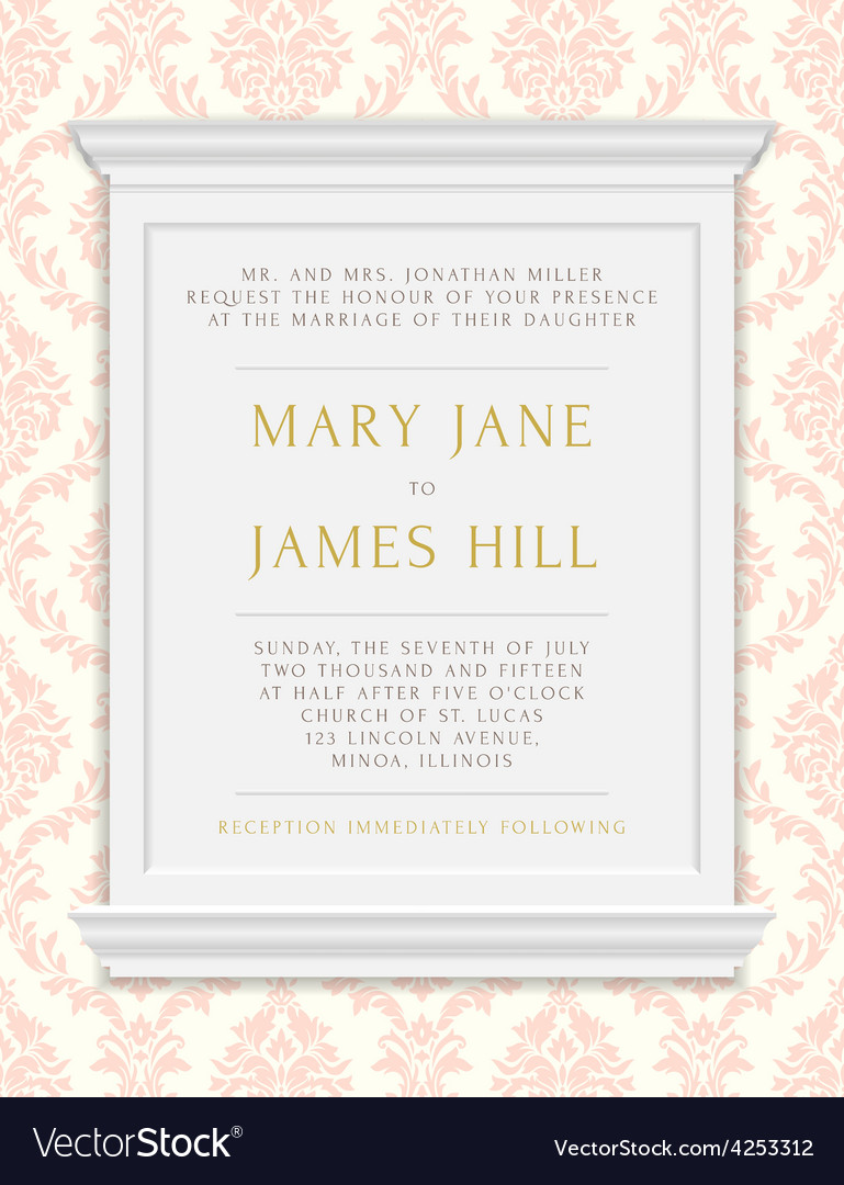Invitation to wedding or announcements Royalty Free Vector Invitation to wedding or announcements Royalty Free Vector