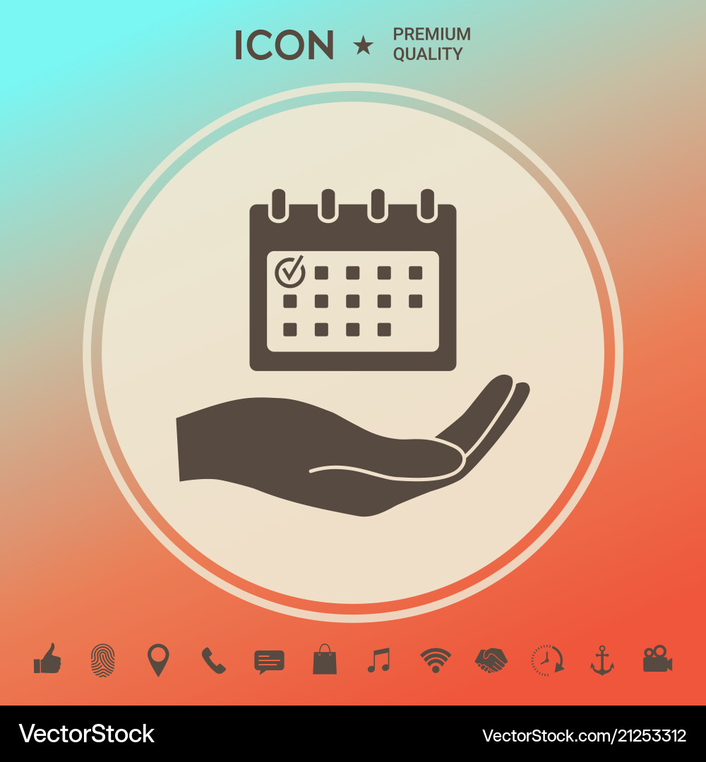 Planning time management hand holding calendar Vector Image