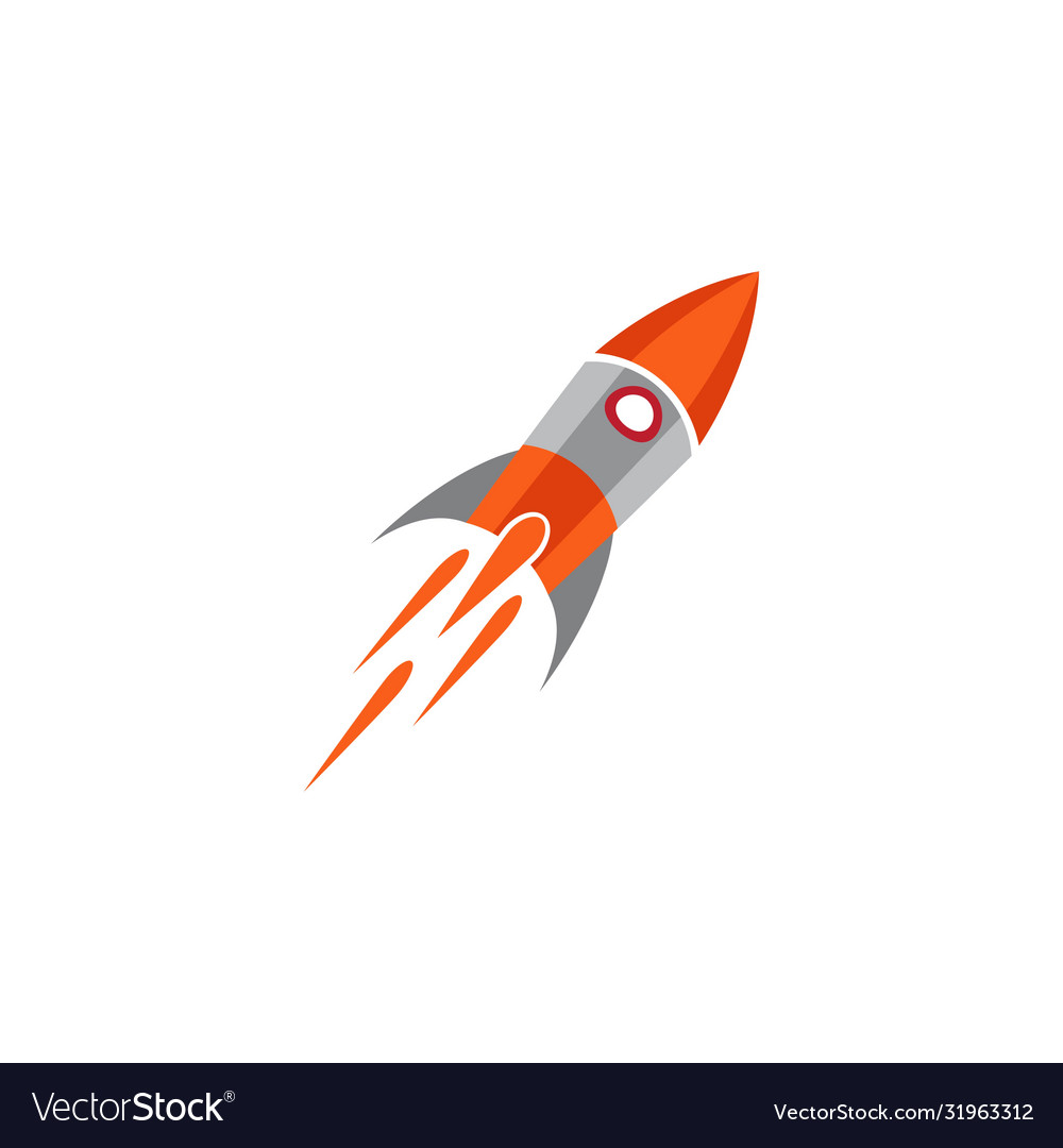Rocket design template icon Royalty Free Vector Image