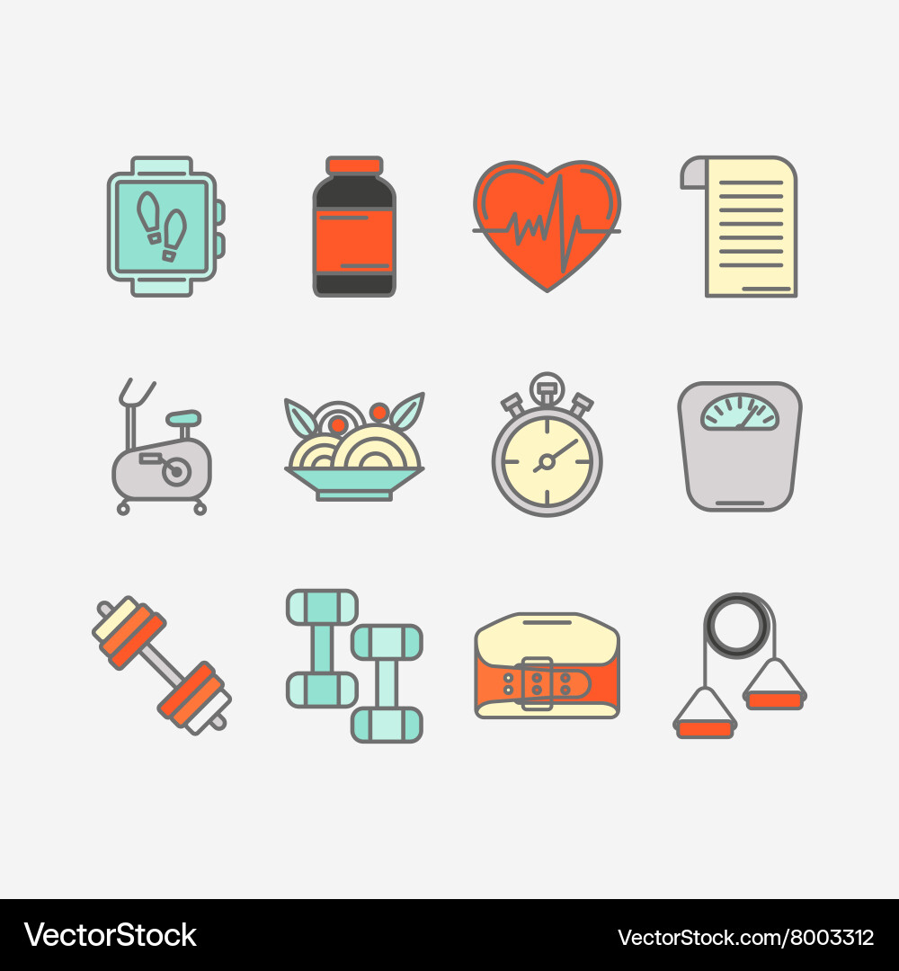 Set color line icons for personal Royalty Free Vector Image
