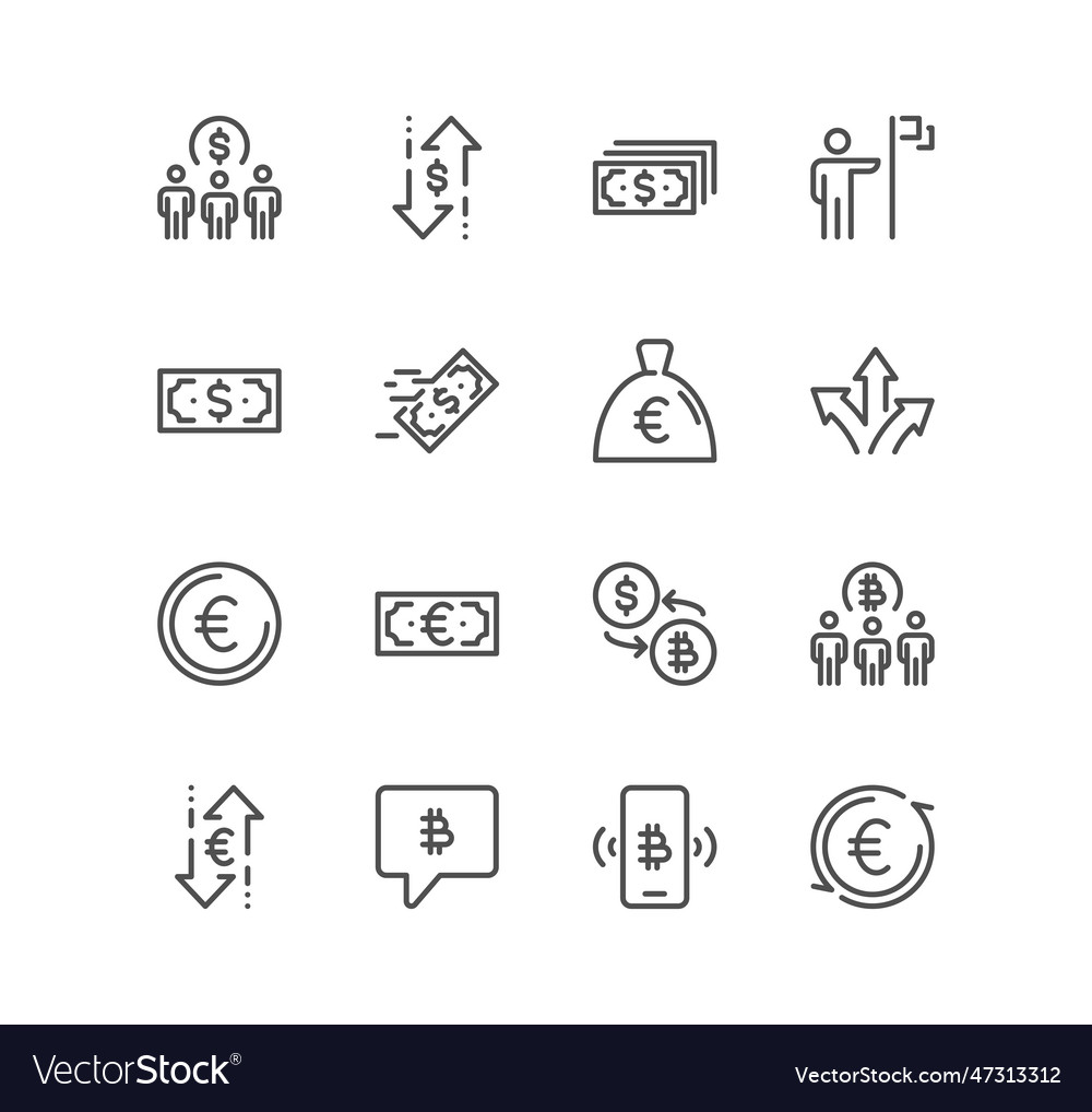 Set of finance related icons Royalty Free Vector Image
