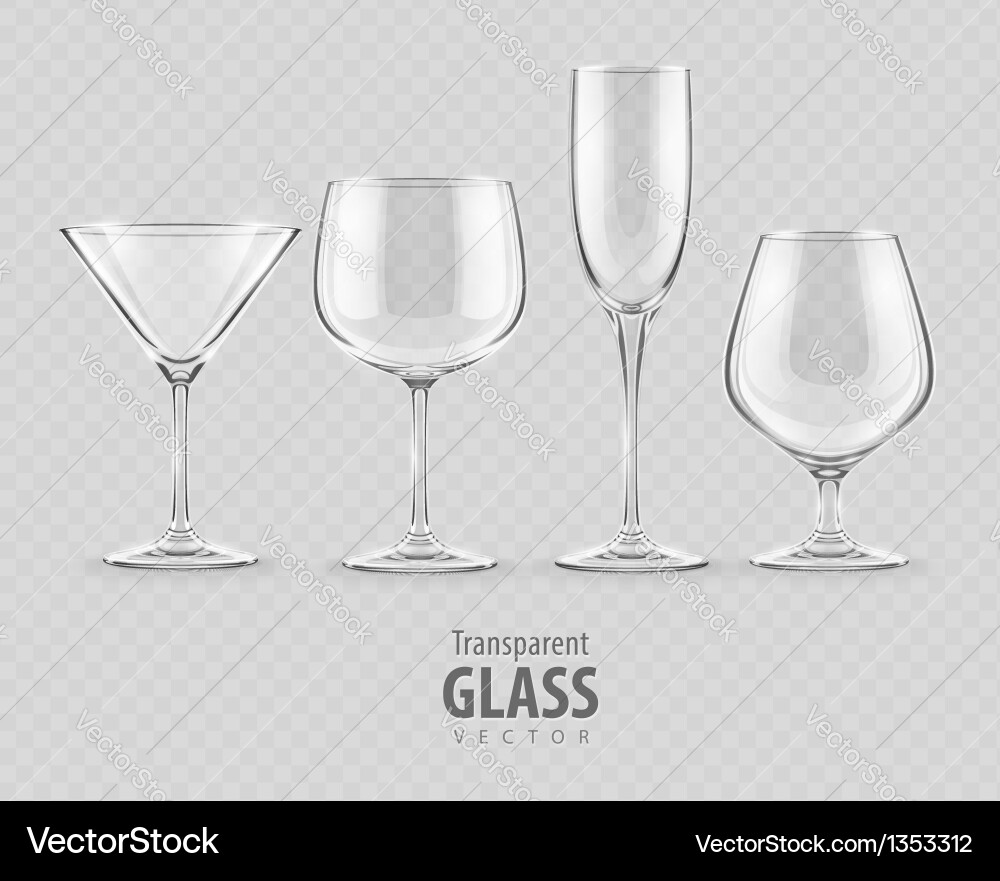Set of transparent glass Royalty Free Vector Image