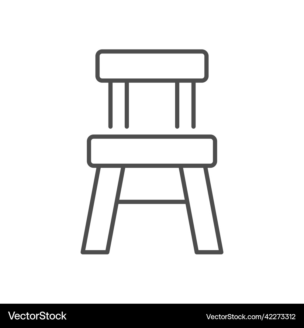 Stool or chair line outline icon Royalty Free Vector Image