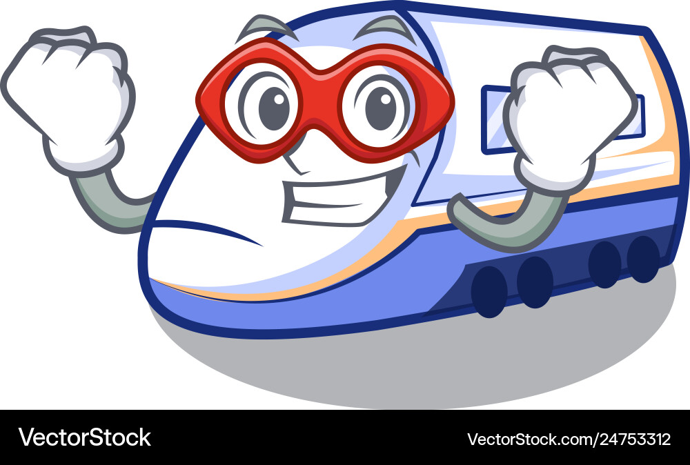 Super hero shinkansen train transportation Vector Image