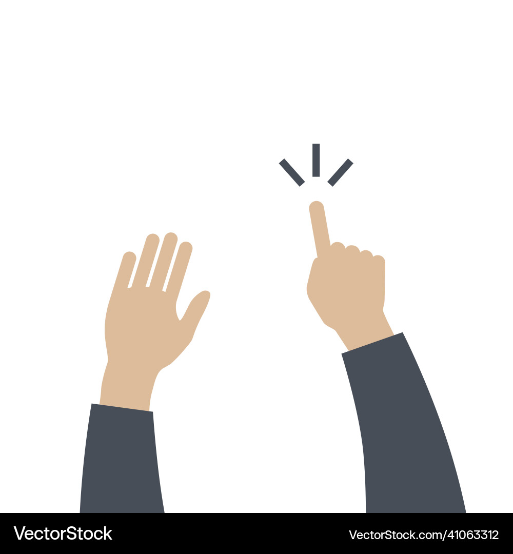 Top view of hands on the table Royalty Free Vector Image