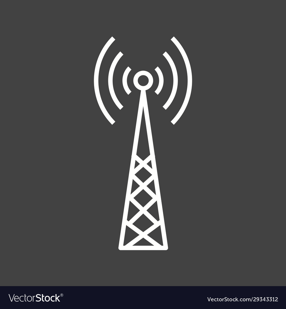 Unique telecom tower line icon Royalty Free Vector Image