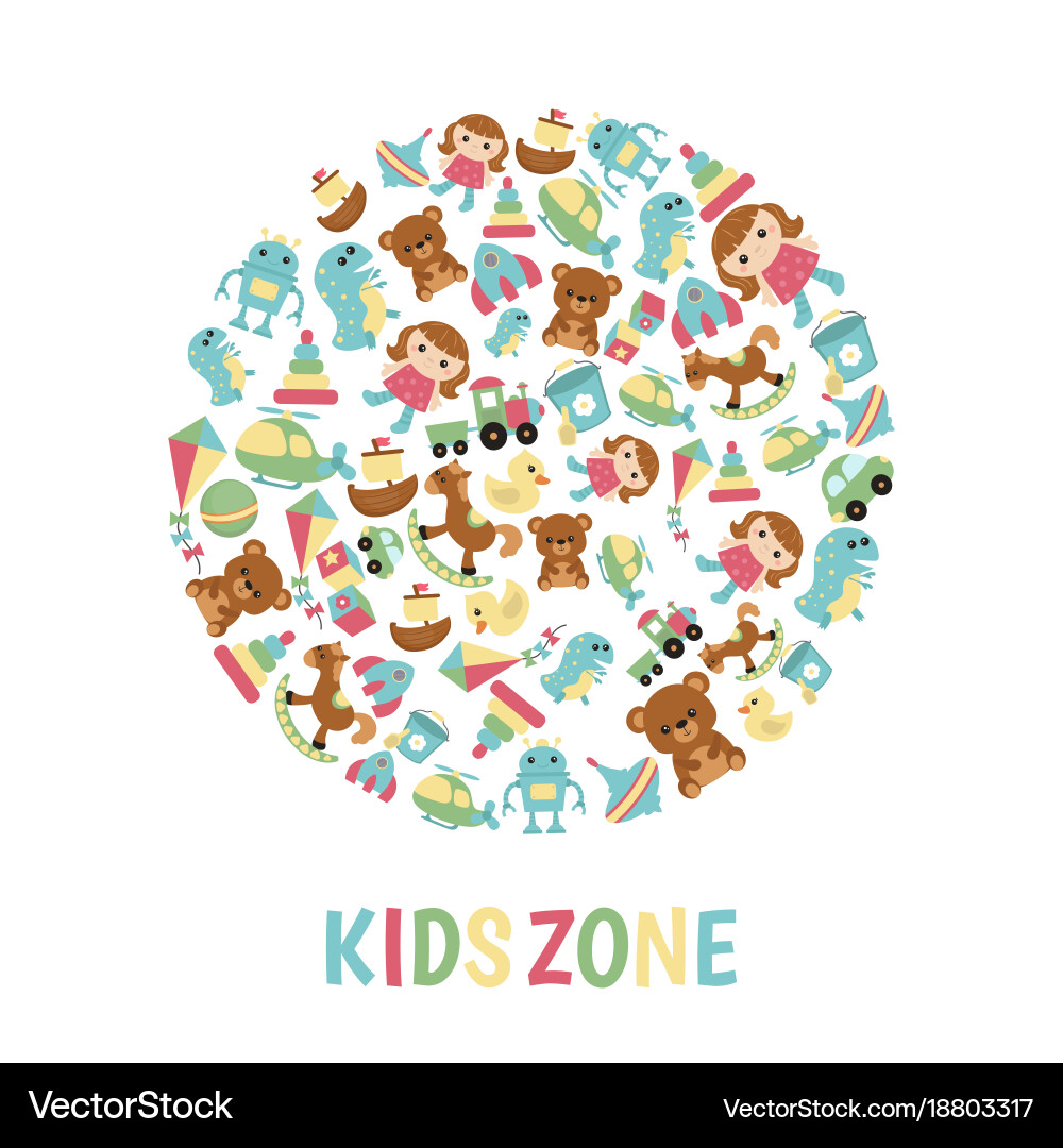 Background with children toys Royalty Free Vector Image