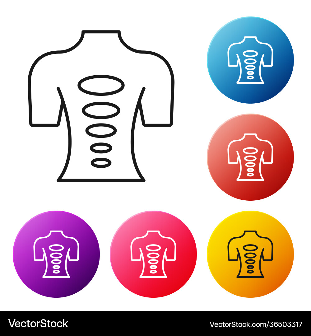Black line massage stone therapy icon isolated Vector Image