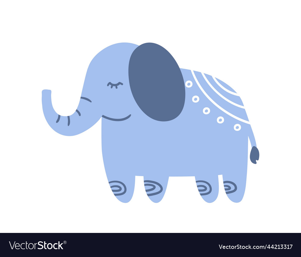 Cute blue elephant Royalty Free Vector Image - VectorStock